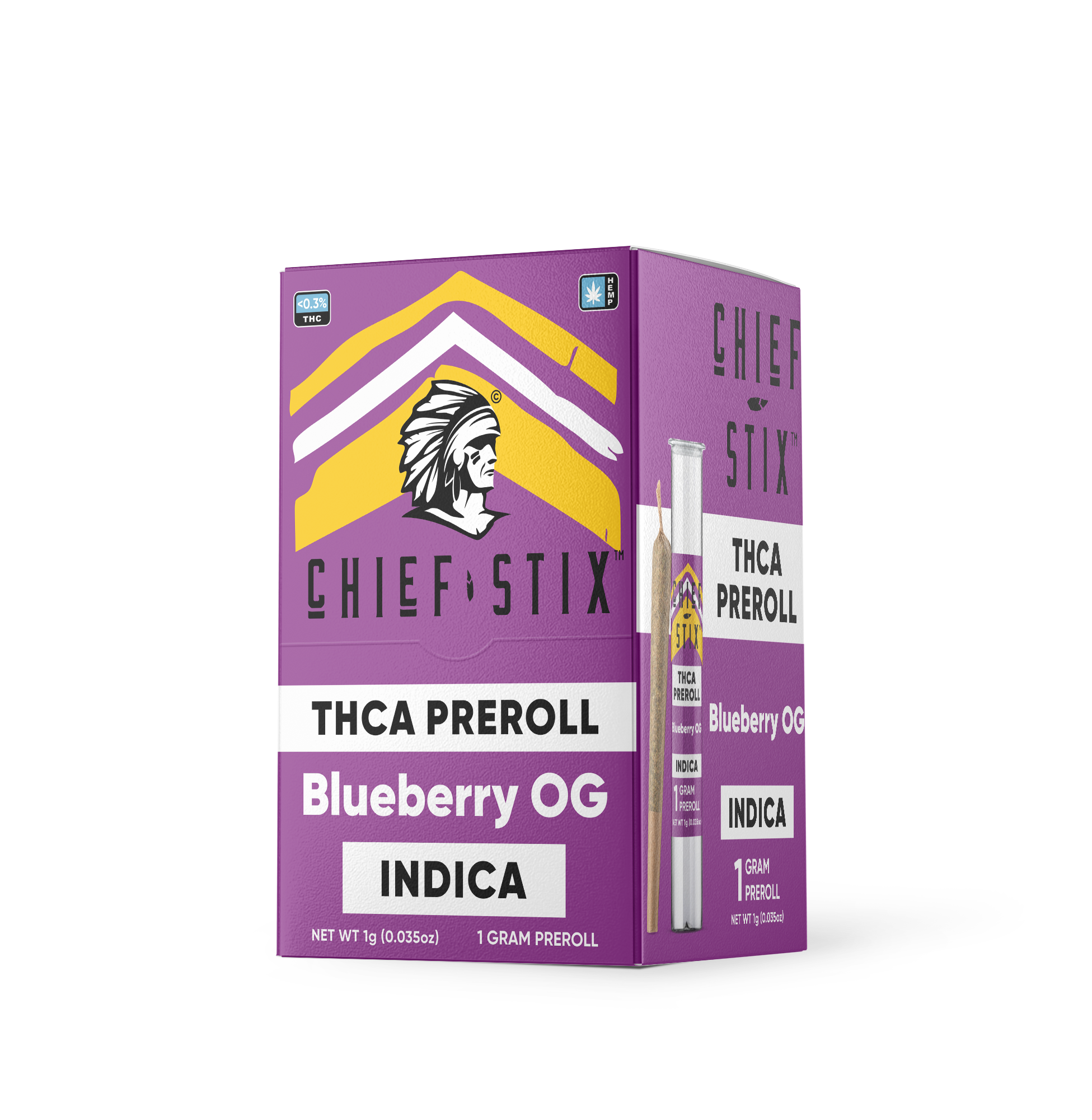 Chief Stix THCa 1g Prerolls - (50ct Box) – HH WHOLESALE